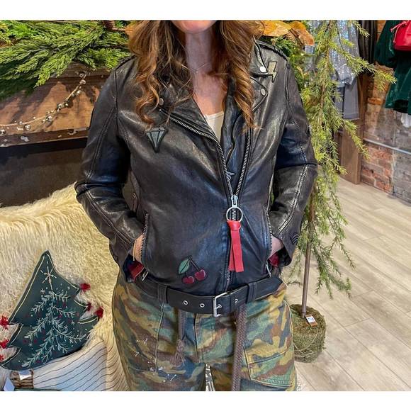 MAURITIUS | Jackets & Coats | New Mauritius Novelty Patch Black Leather ...